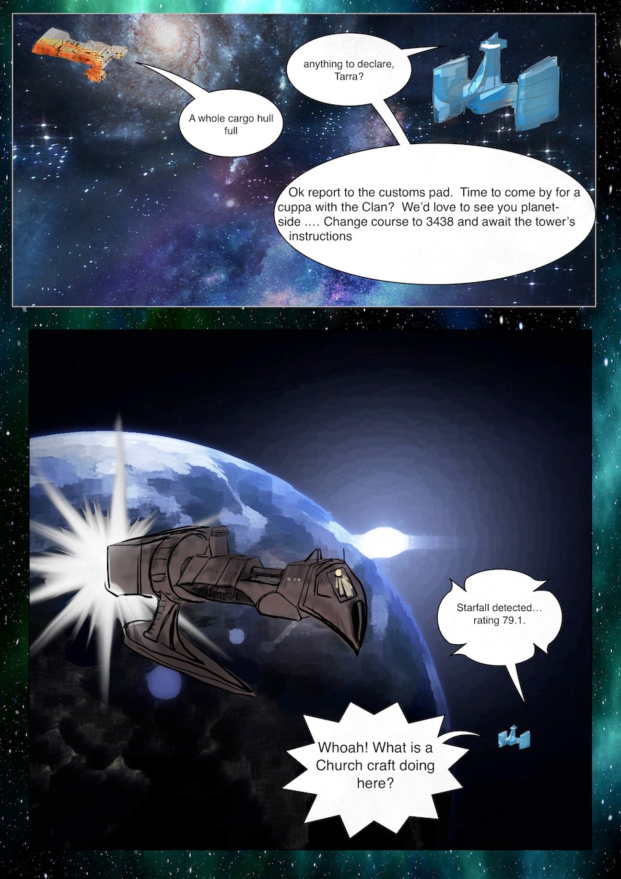 Star-Fall Resistance Comic Page 1 - Star-Fall Actual Play Podcast